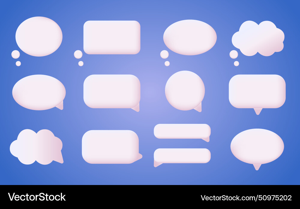 3d white speech bubble social media chat message Vector Image