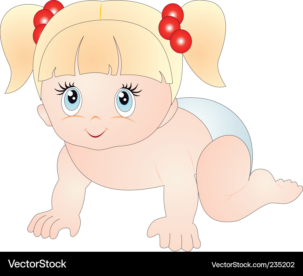Adorable Baby Crawling Royalty Free Vector Image