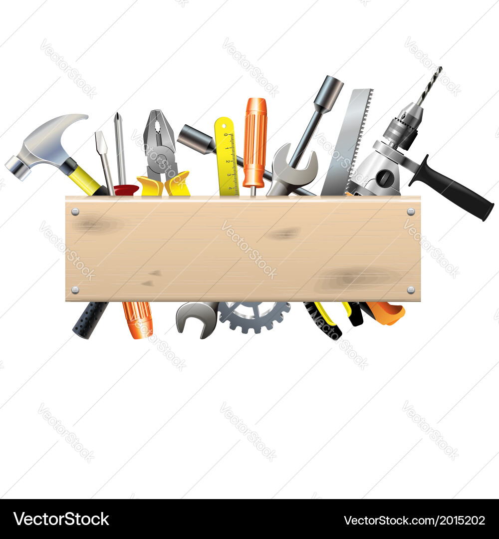 Board with tools Royalty Free Vector Image - VectorStock