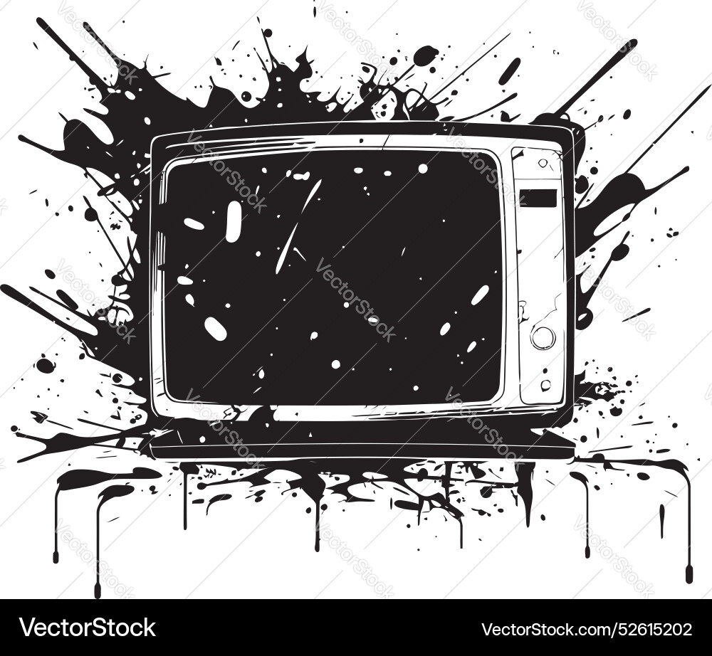 Broken broadcast graphic of smashed television Vector Image