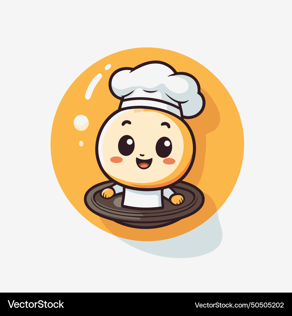 Cute chef cartoon character smiling Royalty Free Vector