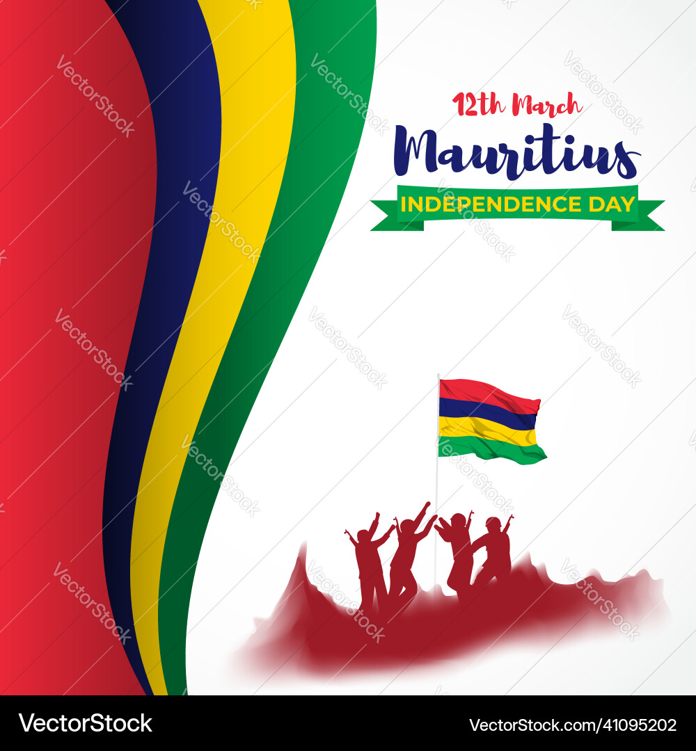 For happy mauritius independence day Royalty Free Vector