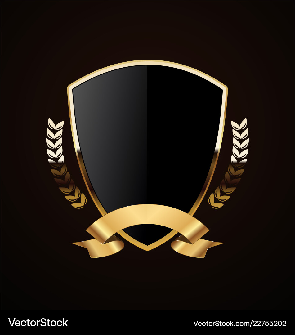 Golden shield retro design Royalty Free Vector Image