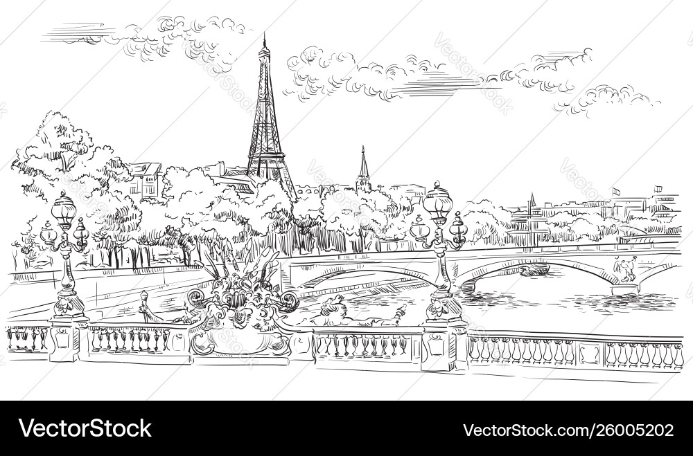 Hand drawing paris 8 Royalty Free Vector Image