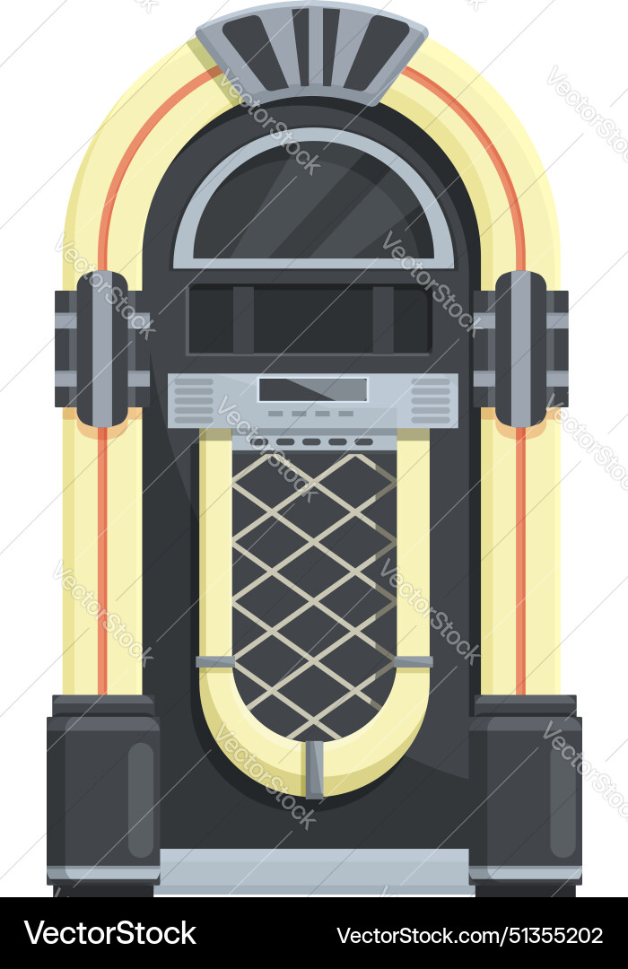 Retrostyle jukebox graphic with vibrant yellow Vector Image