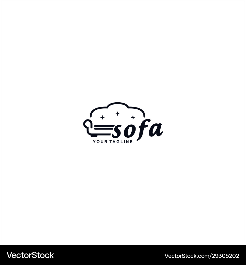 Sofa logo design template inspiration Royalty Free Vector