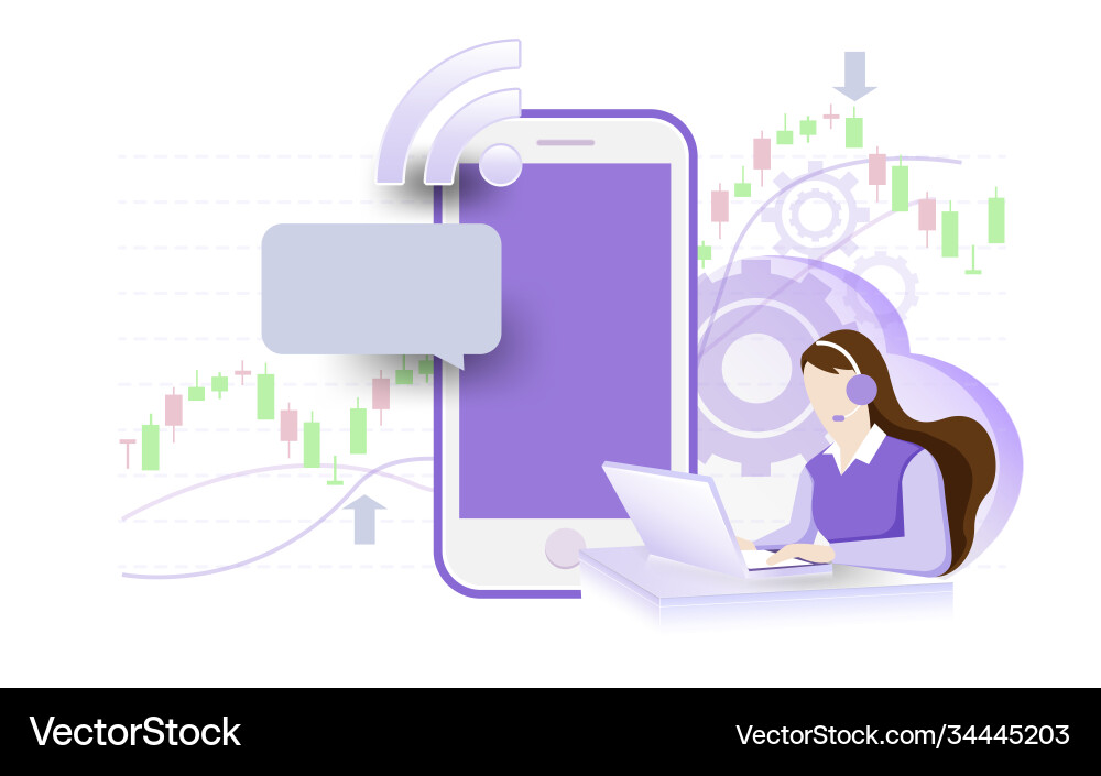 Business online technical support and service Vector Image