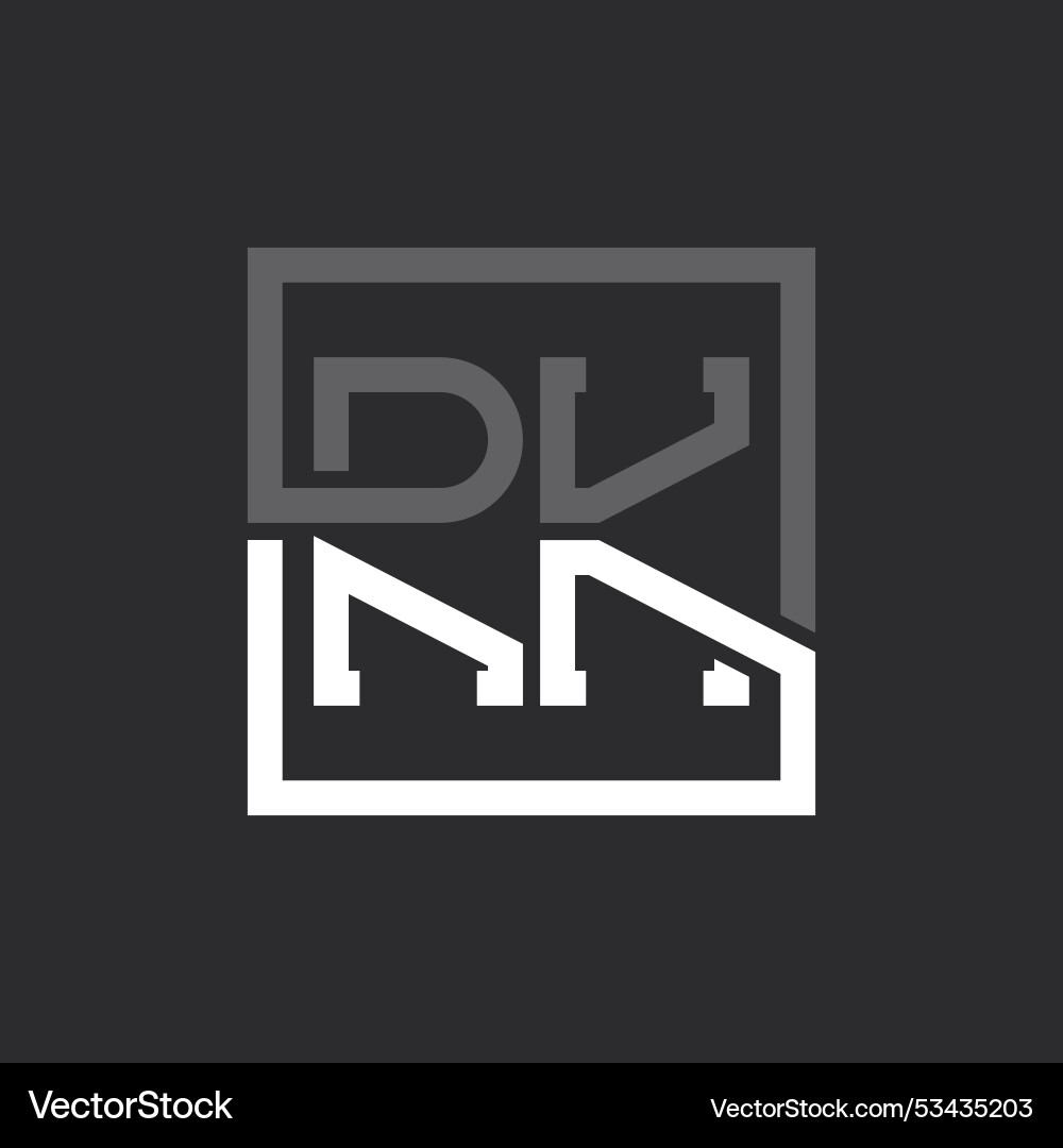 Creative modern minimalist rk letter logo design Vector Image