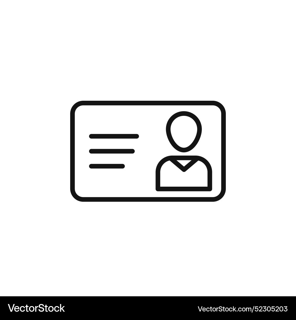 Identification card icon outline collection Vector Image