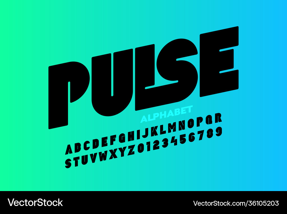 Modern bold style font design Royalty Free Vector Image