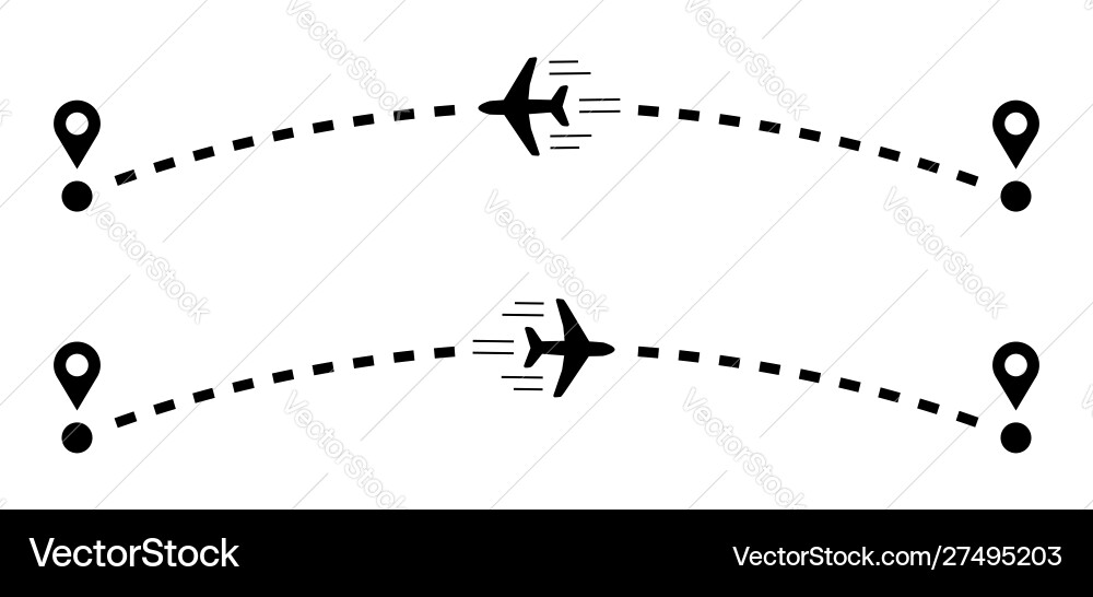 Plane with track in flat style Royalty Free Vector Image