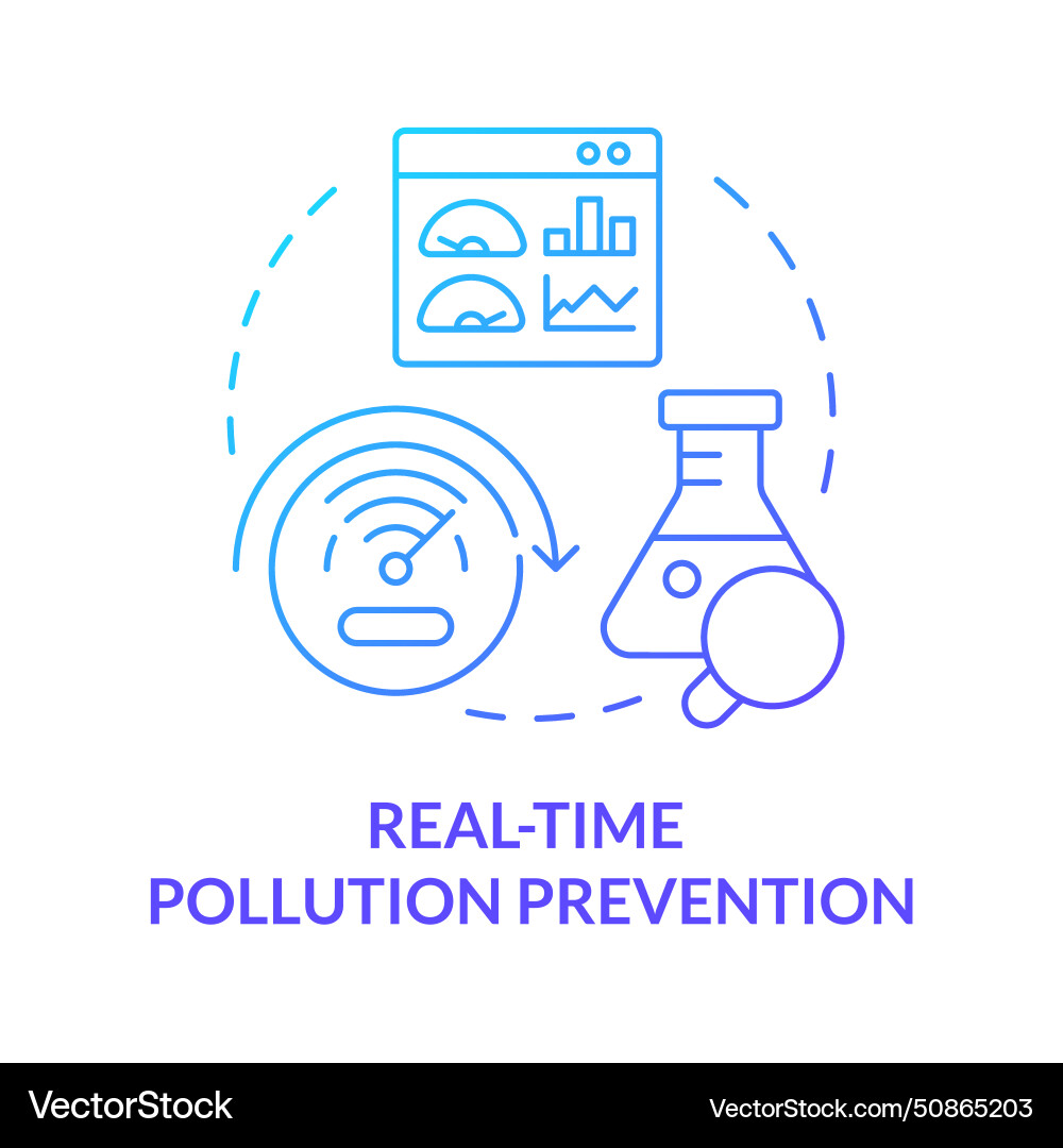 Realtime pollution prevention blue gradient Vector Image