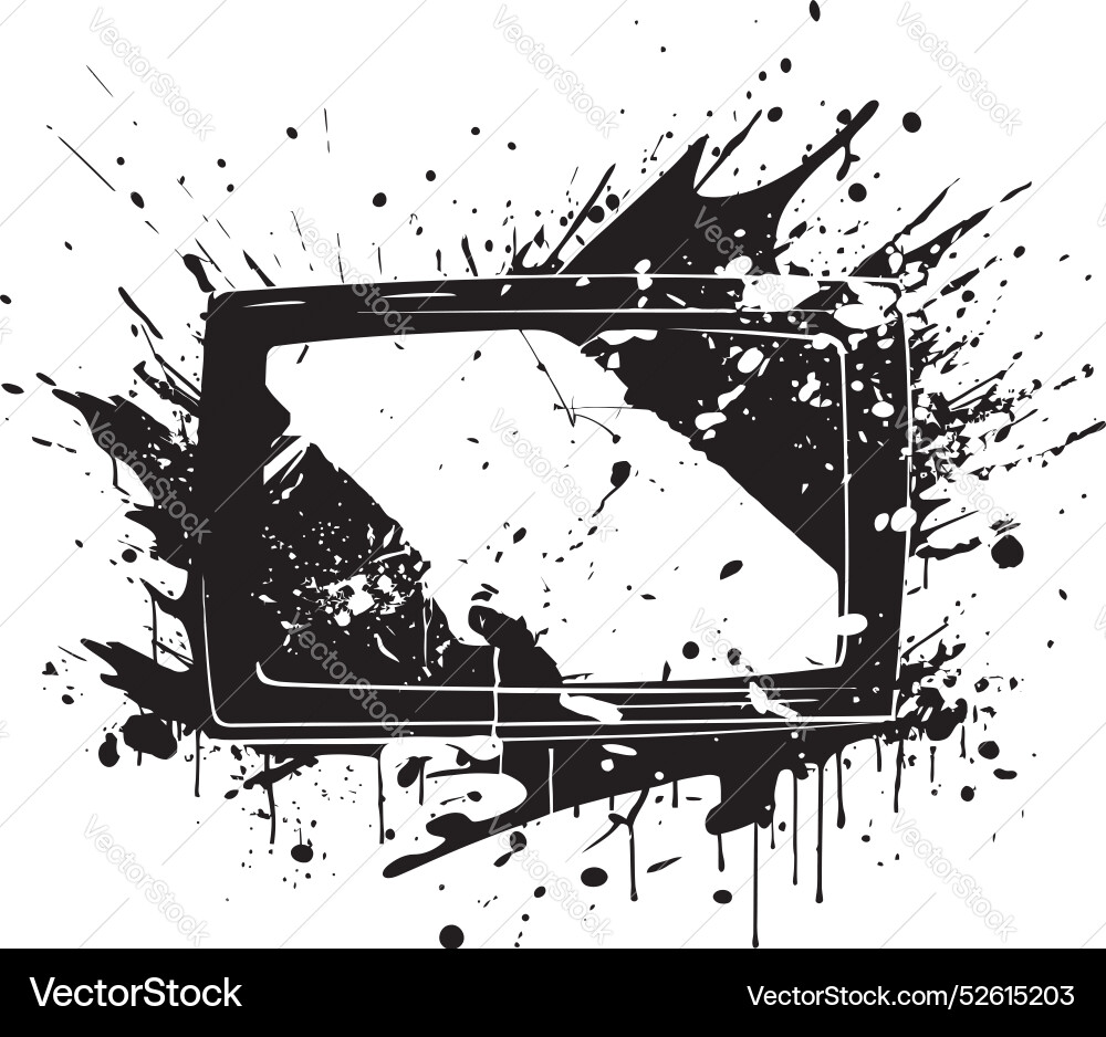 Shattered screen black icon Royalty Free Vector Image
