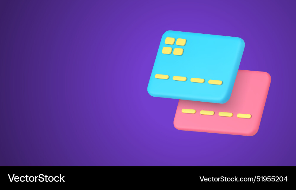 Banking transaction between credit debit card e Vector Image