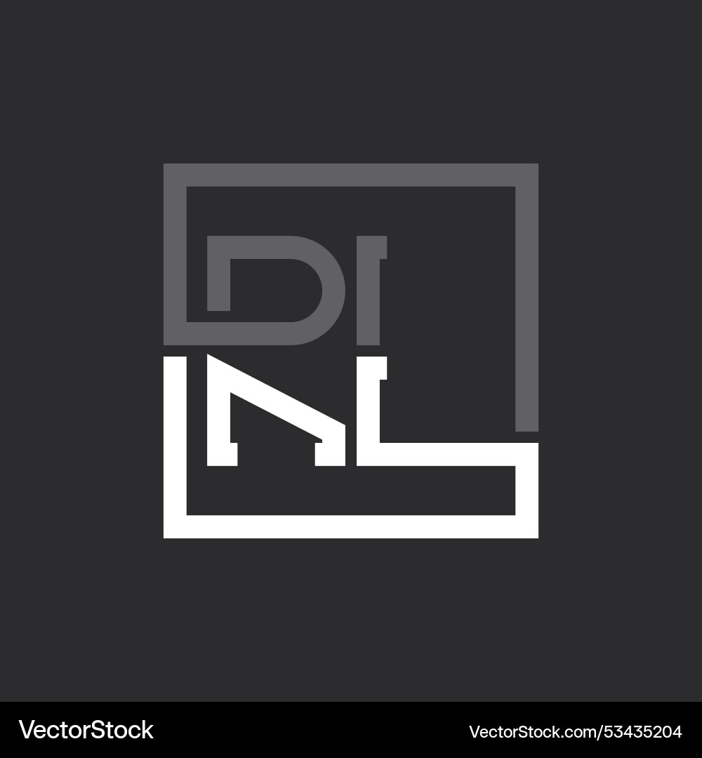 Creative modern minimalist rl letter logo design Vector Image