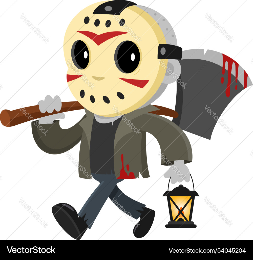 Cute jason murderer cartoon character Royalty Free Vector