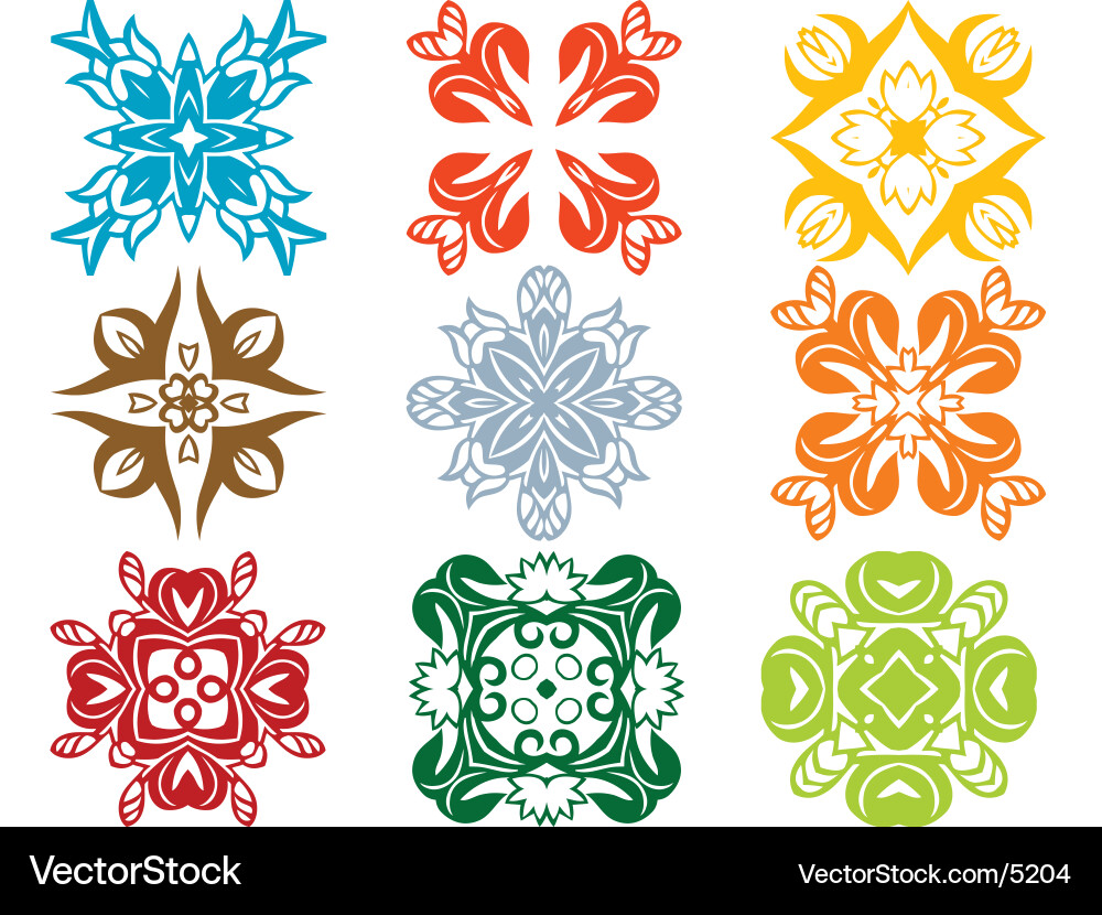 Floral tiles Royalty Free Vector Image - VectorStock