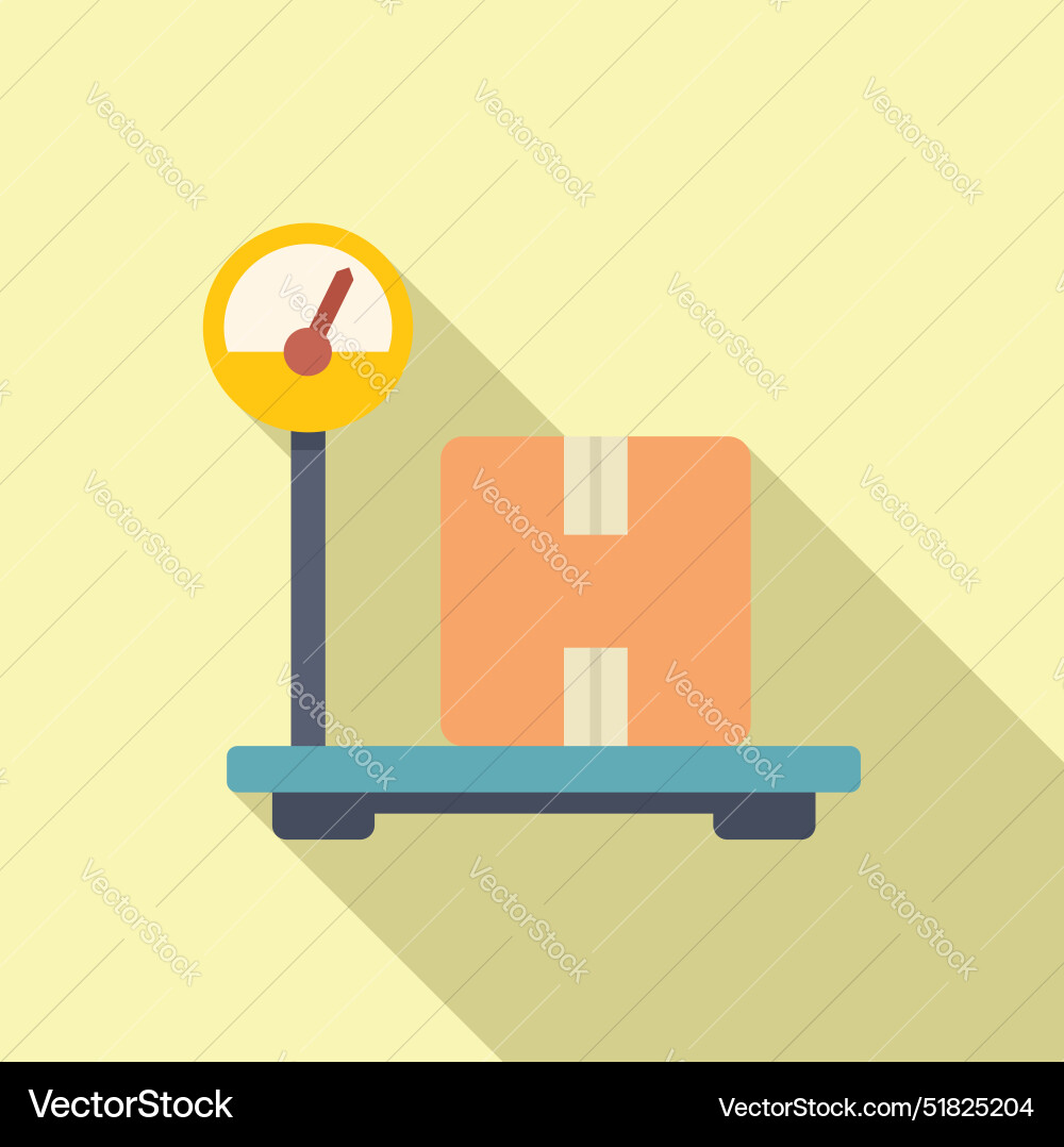 Industrial scale weighing single cardboard box Vector Image