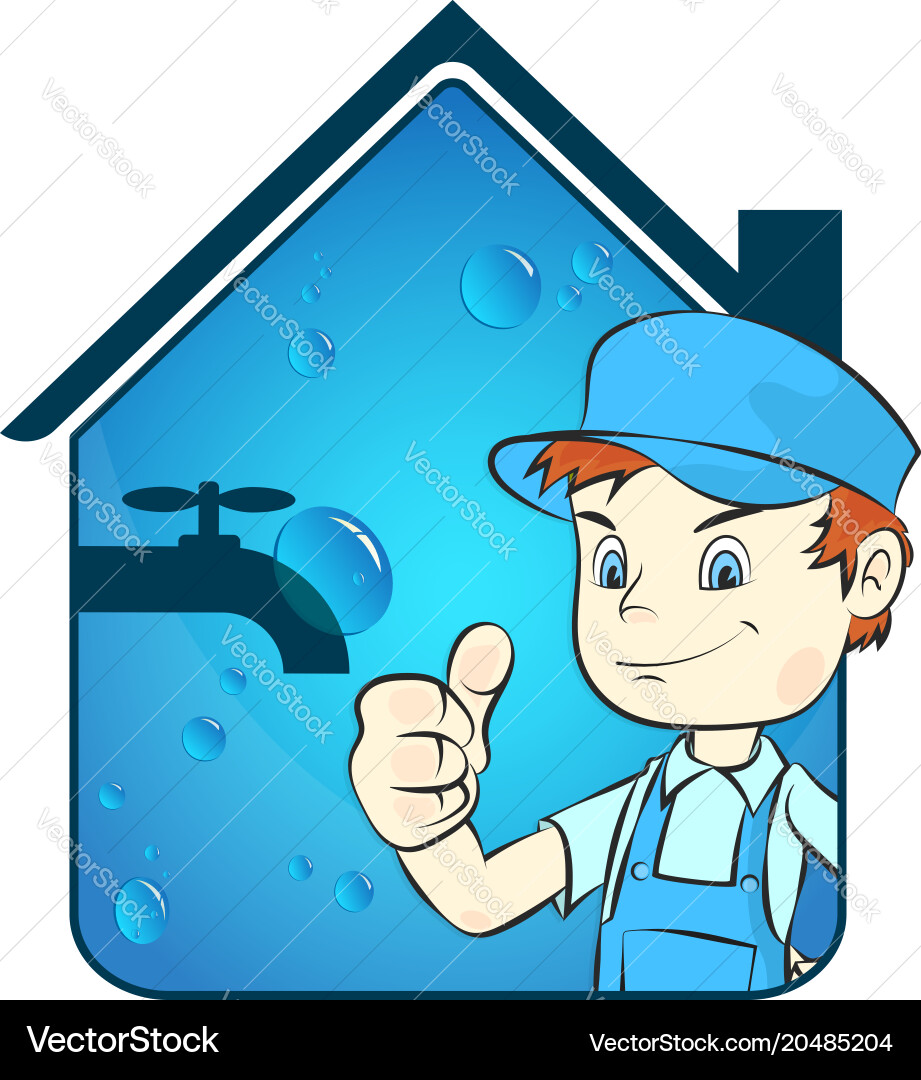 Plumber and house Royalty Free Vector Image - VectorStock