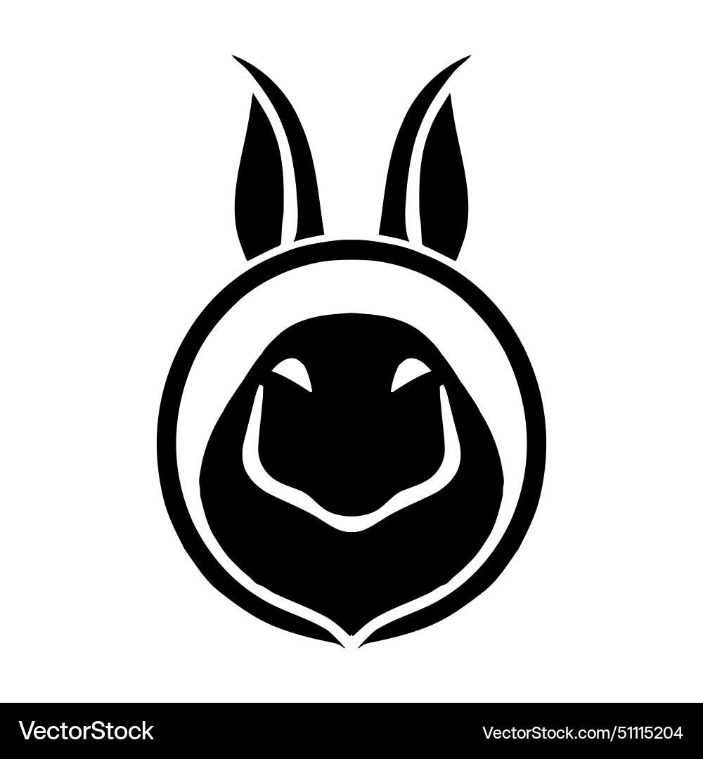 Rabbit head cartoon icon graphic design in black Vector Image