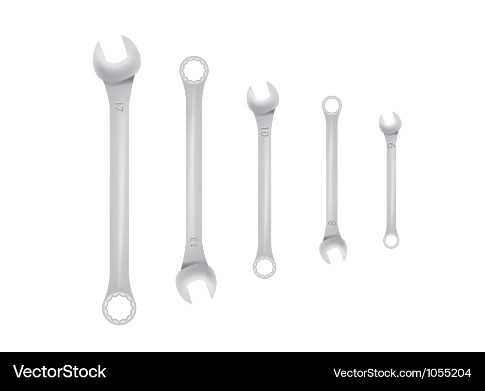 Realistic Spanner Tools Set Royalty Free Vector Image