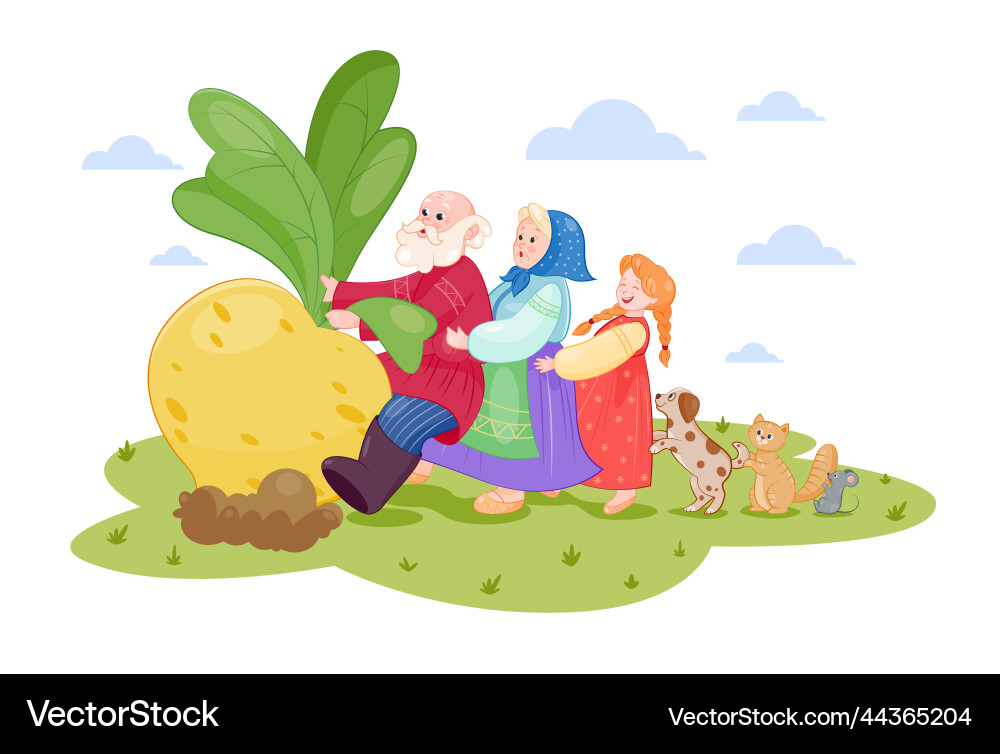 Russian fairy tale repka Royalty Free Vector Image