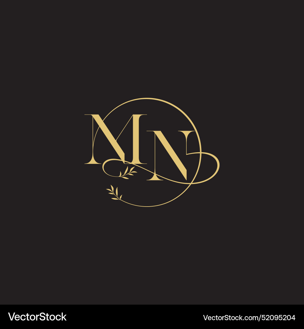 Wedding monogram design circle and organic style Vector Image