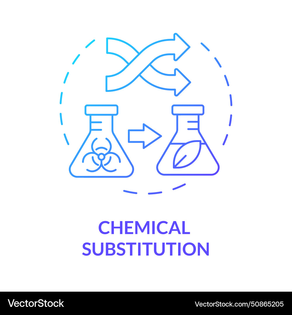 Chemical substitution blue gradient concept icon Vector Image