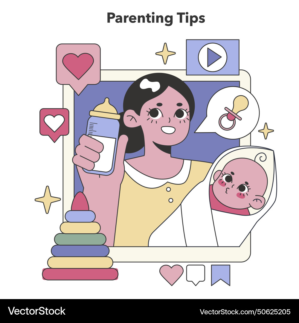 Family guidance set sharing nurturing advice Vector Image