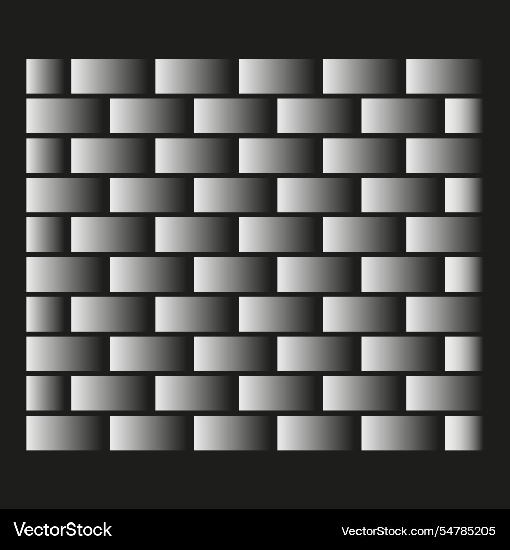 Gradient brick pattern gray scale layout black Vector Image