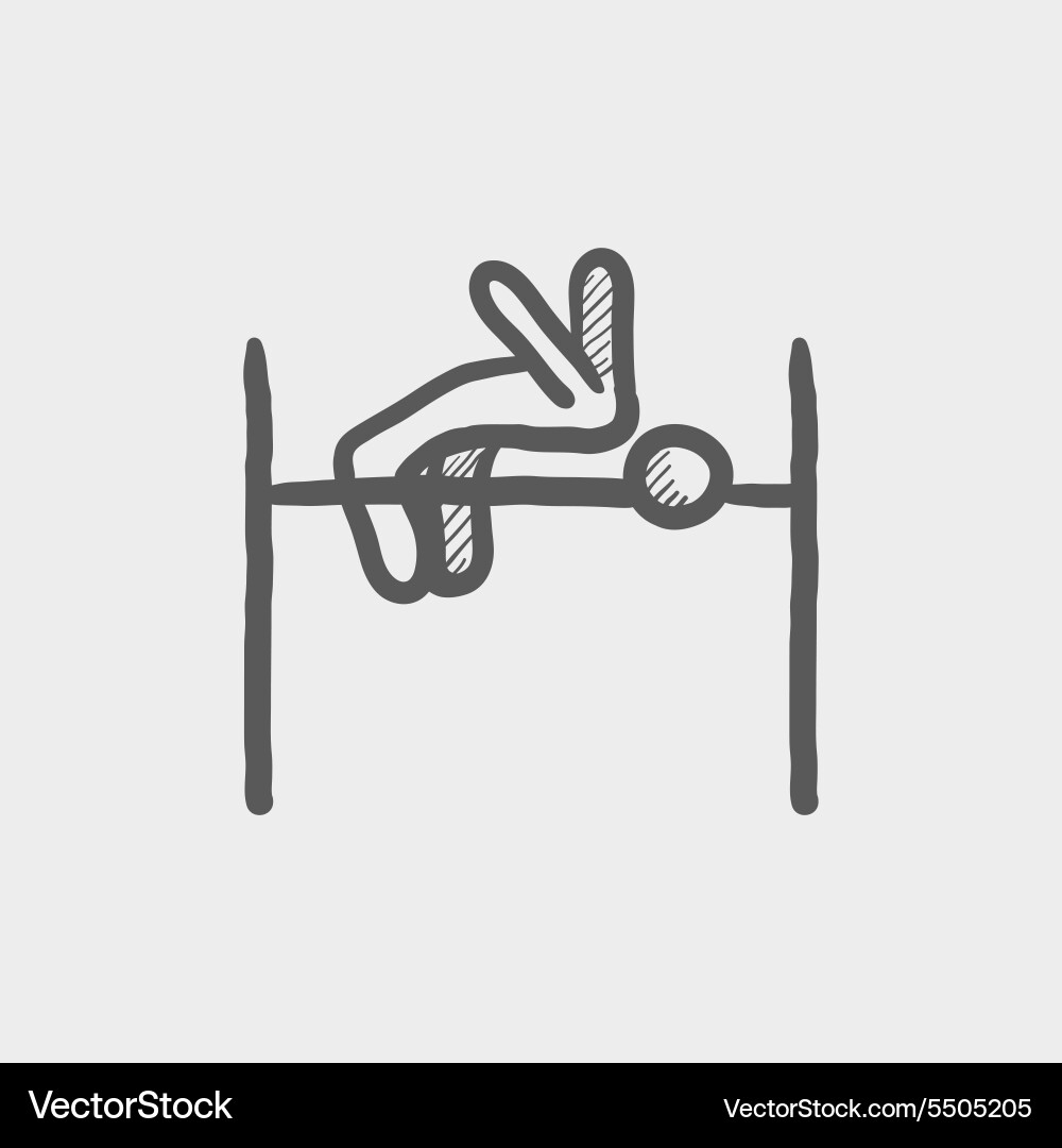 High jump sketch icon Royalty Free Vector Image