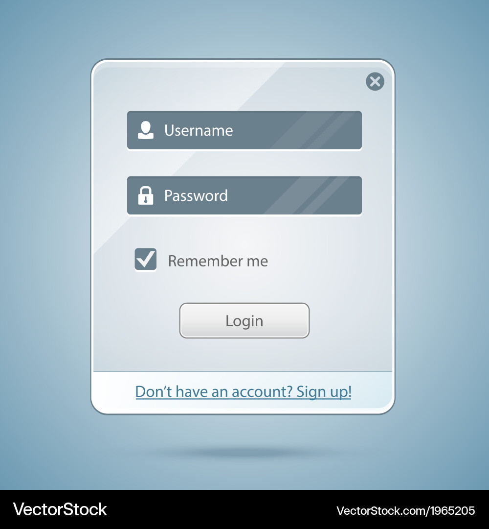 Login box Royalty Free Vector Image - VectorStock