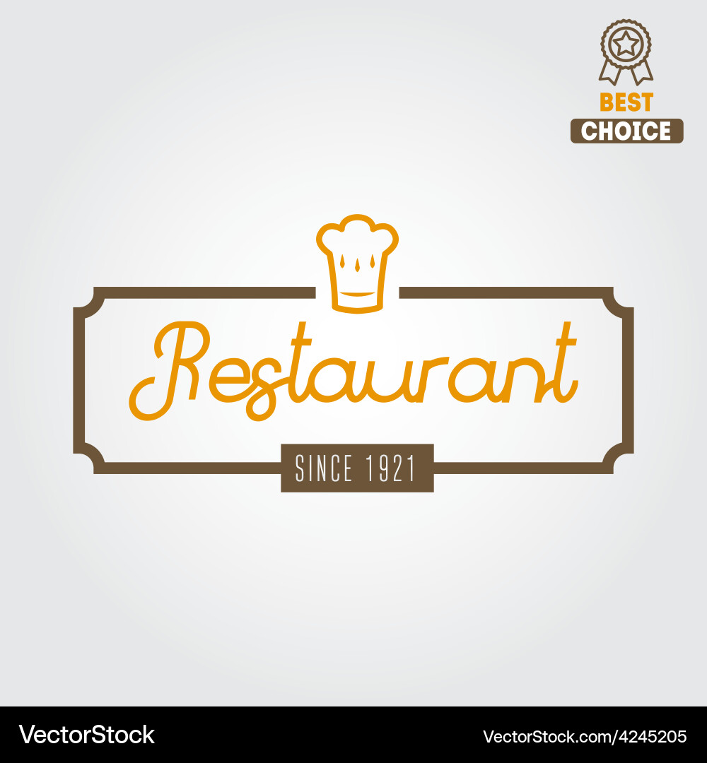 Logo or badge for restaurant cafe and bar Vector Image