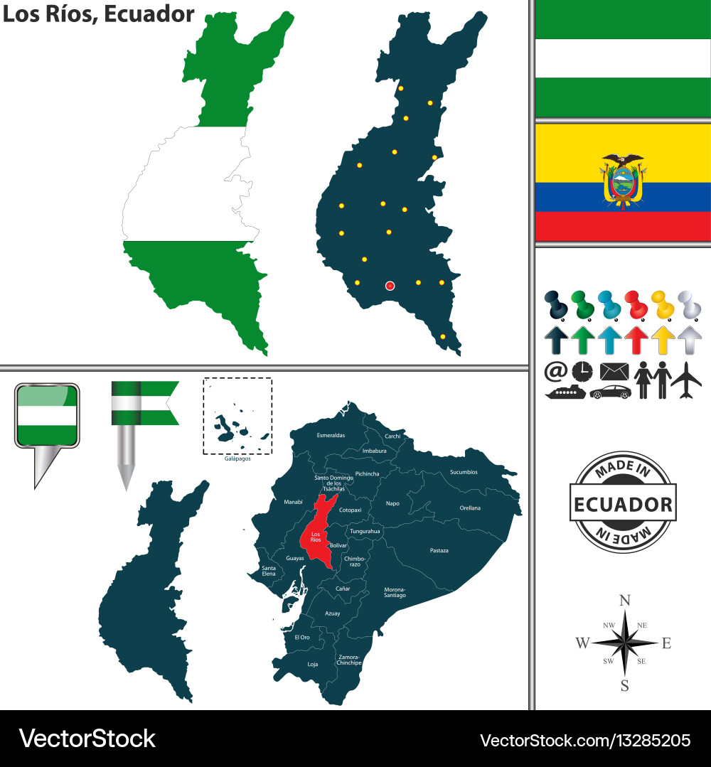 Map of los rios ecuador Royalty Free Vector Image