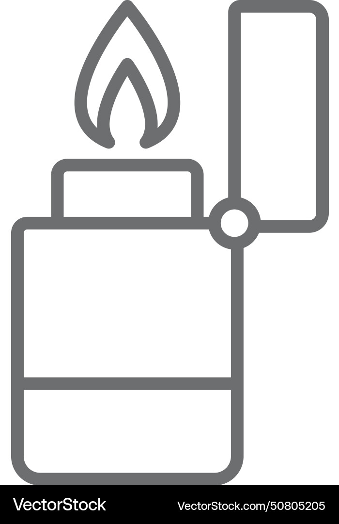 Pocket lighter line icon Royalty Free Vector Image