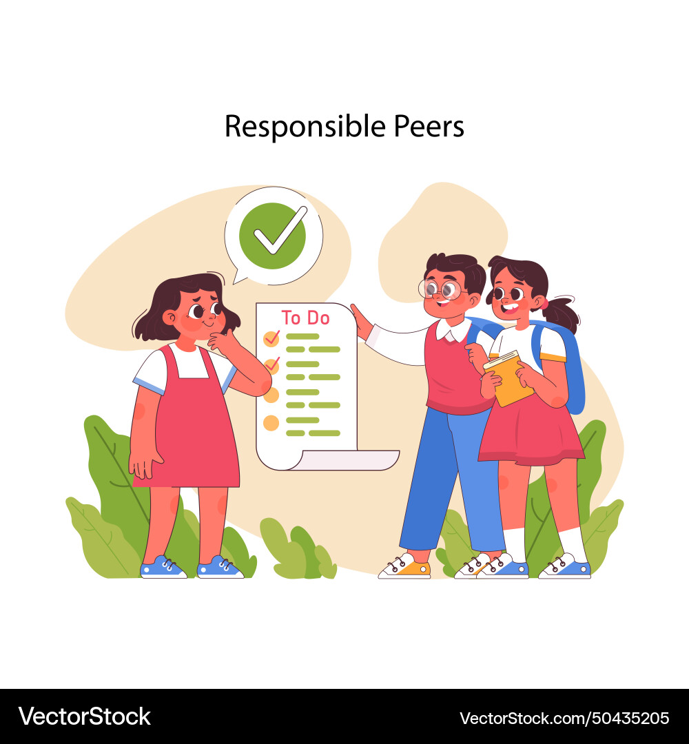 Responsible peers concept flat Royalty Free Vector Image