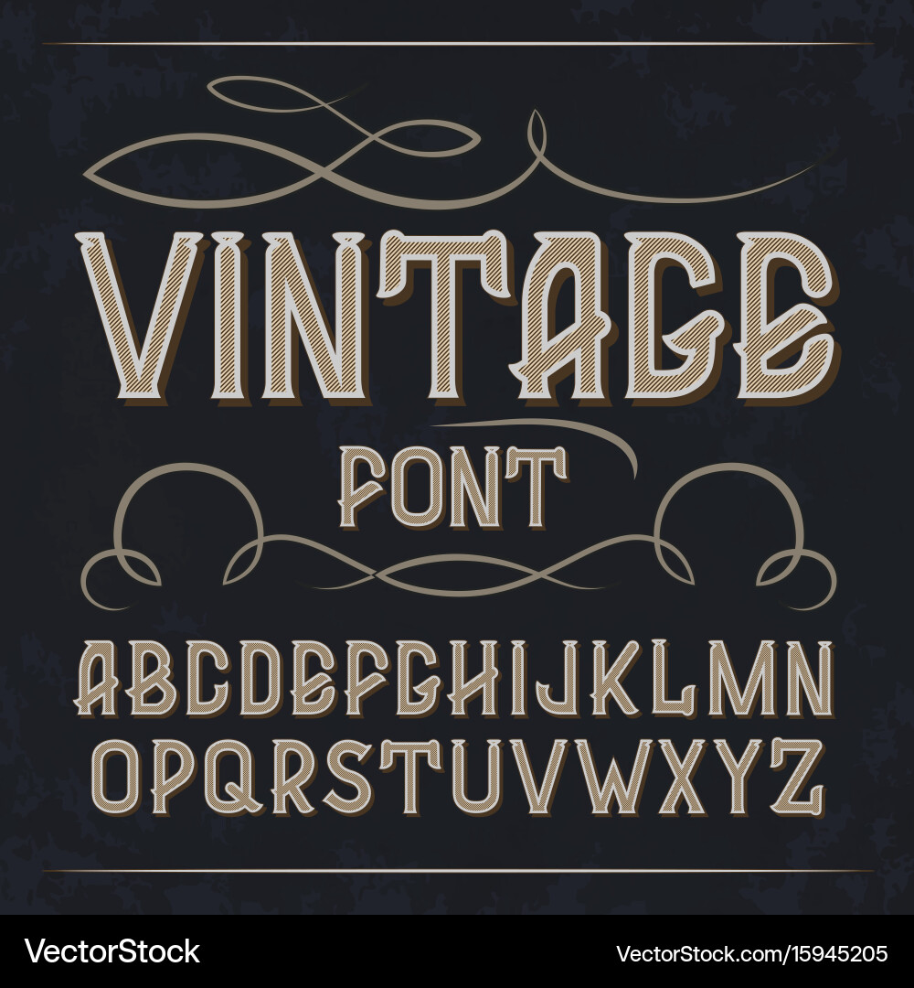 Vintage font retro Royalty Free Vector Image - VectorStock