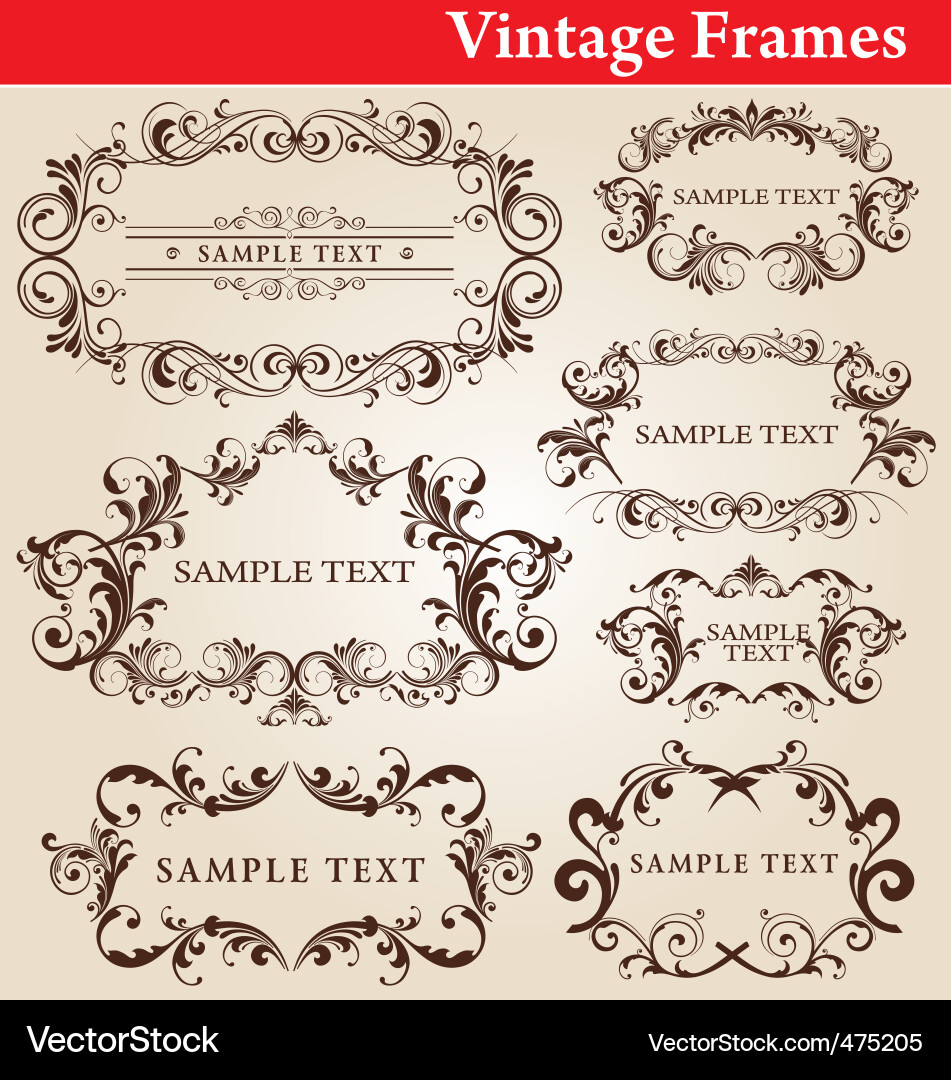 Vintage frames Royalty Free Vector Image - VectorStock