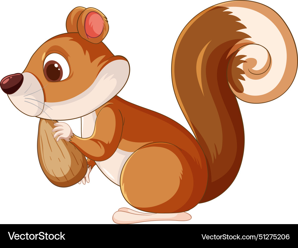 A cheerful squirrel with nut Royalty Free Vector Image