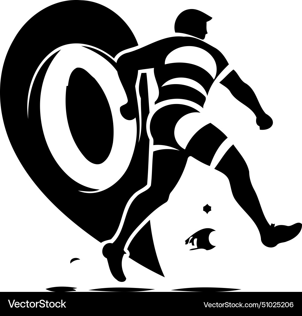 A rugby player running with the ball Royalty Free Vector