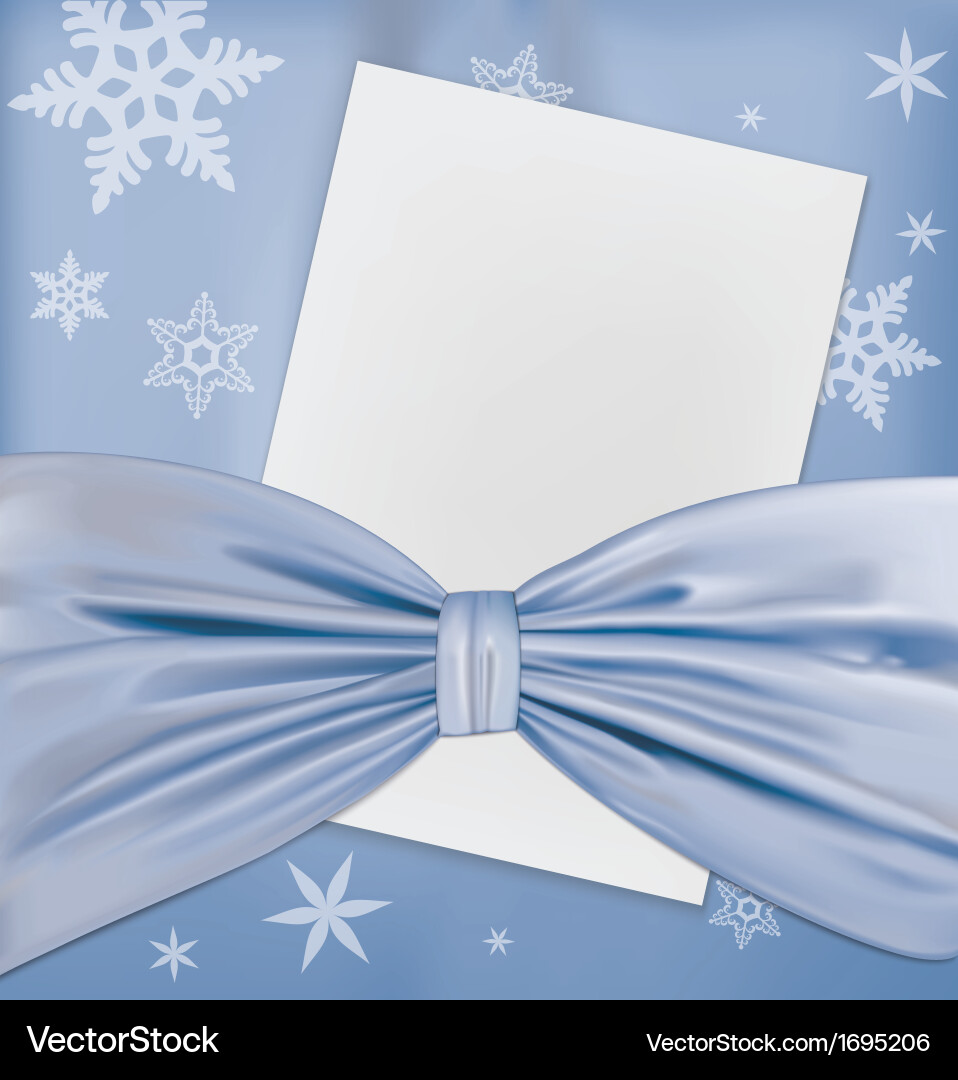 Blue bow paper Royalty Free Vector Image - VectorStock