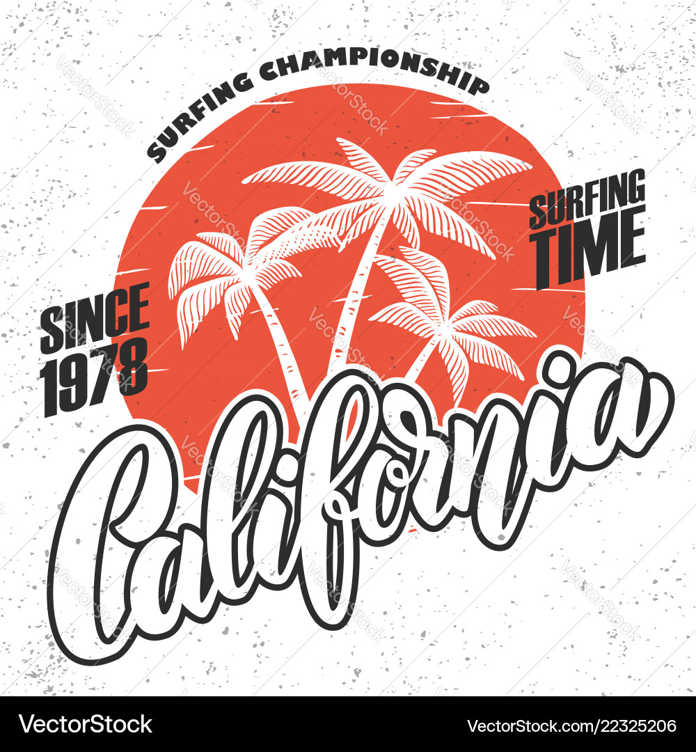 California surf rider poster template Royalty Free Vector