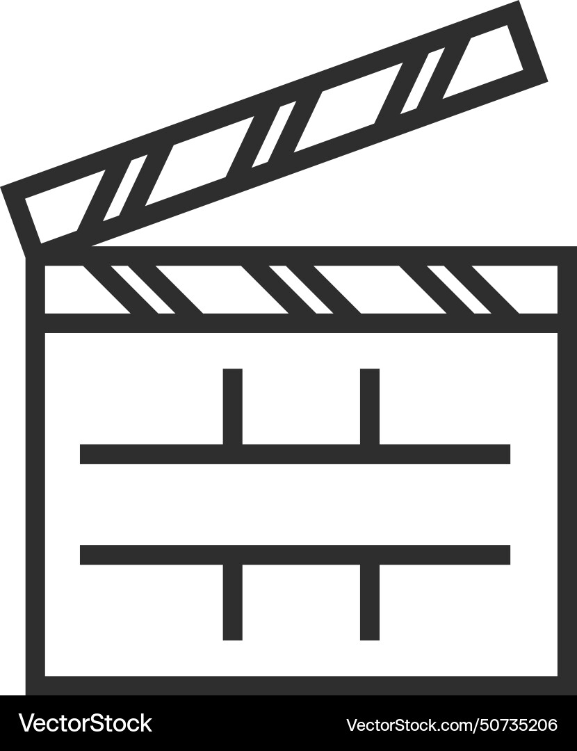 Cinema clapper linear icon movie production Vector Image