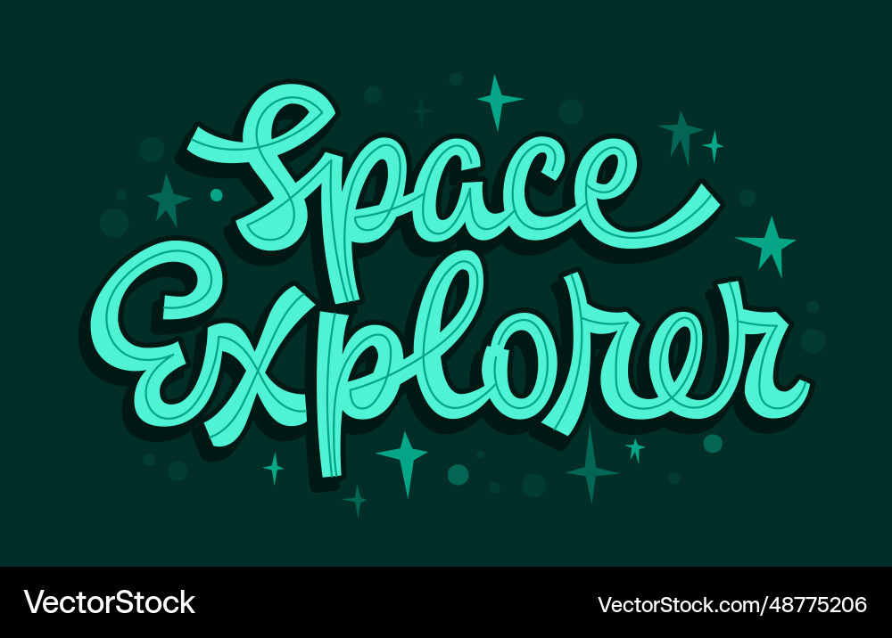 Cosmos themed in typography space explorer Vector Image