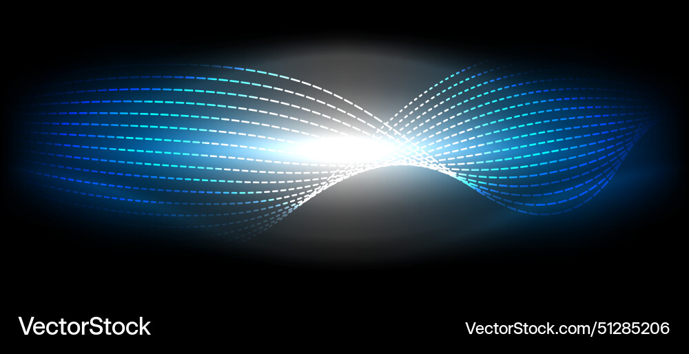 Electric blue wave with lens flare on display Vector Image