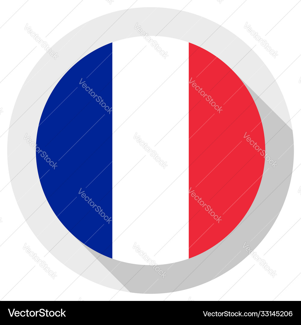 Flag france round shape icon on white Royalty Free Vector