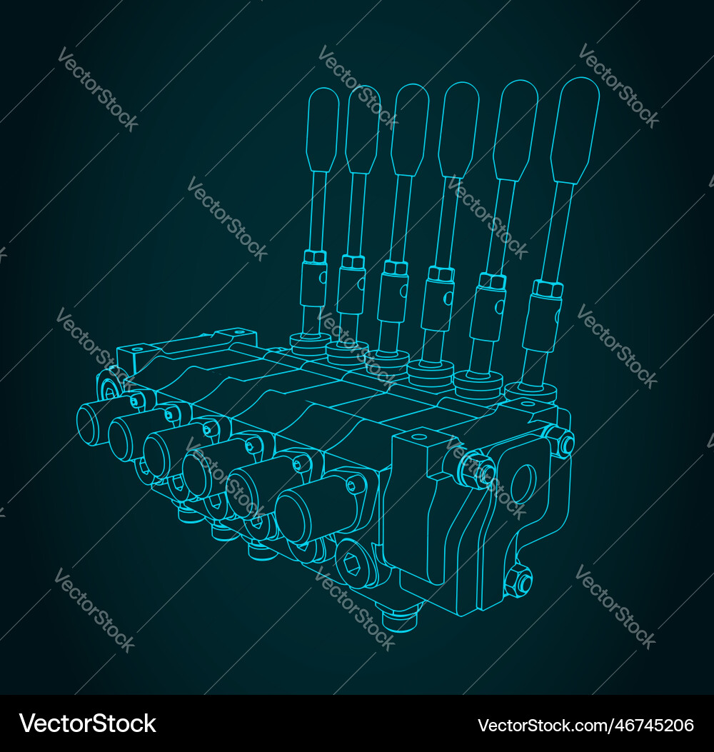 Hydraulic directional control valve Royalty Free Vector