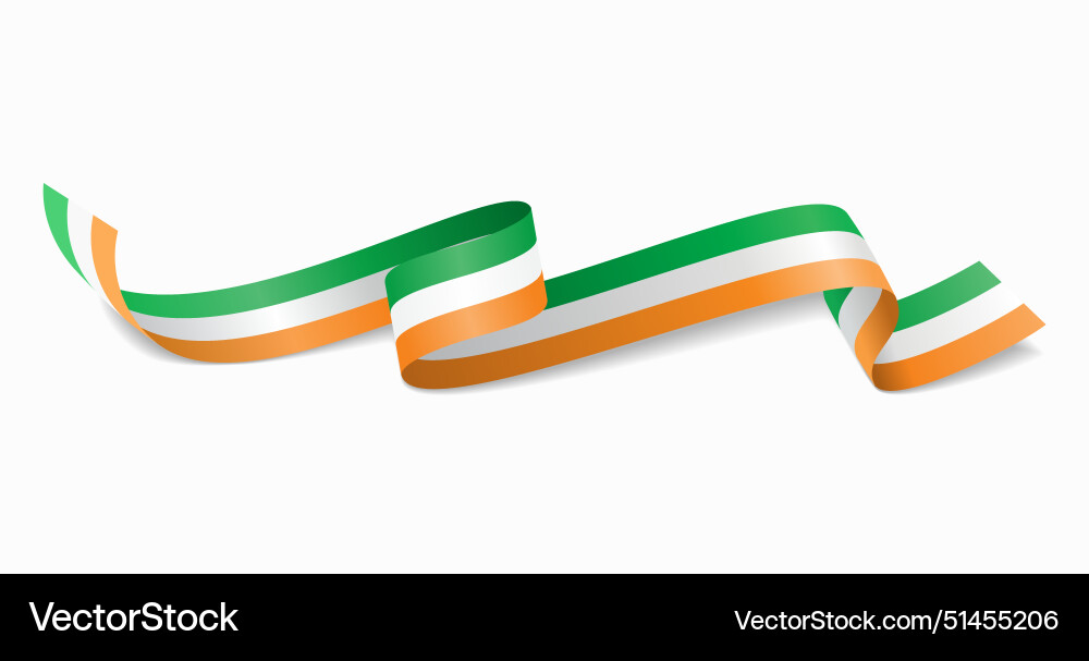 Irish flag wavy abstract background Royalty Free Vector