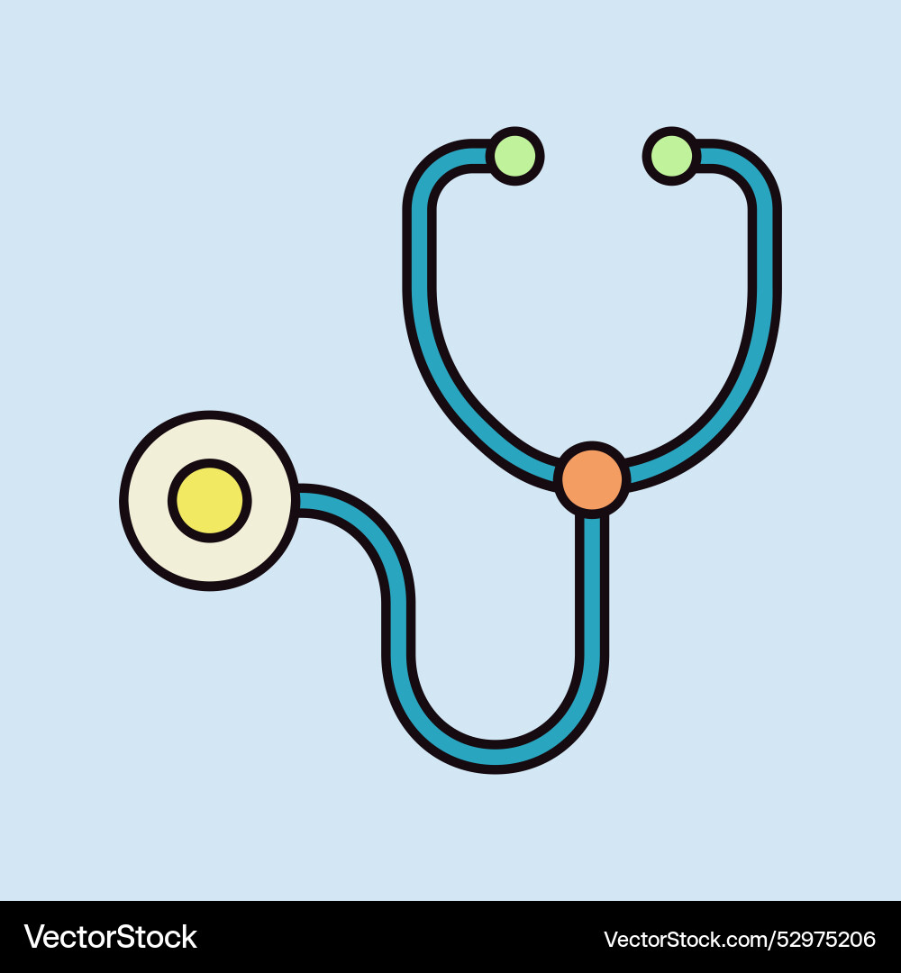 Medical stethoscope flat icon medicine Royalty Free Vector