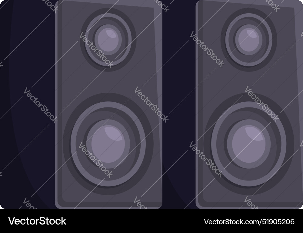 Modern sound system playing loud music at home Vector Image